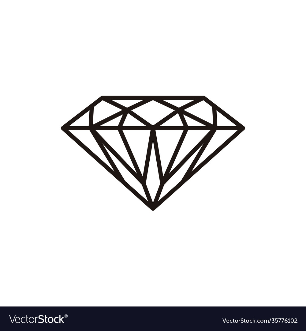 Diamond flat Royalty Free Vector Image - VectorStock