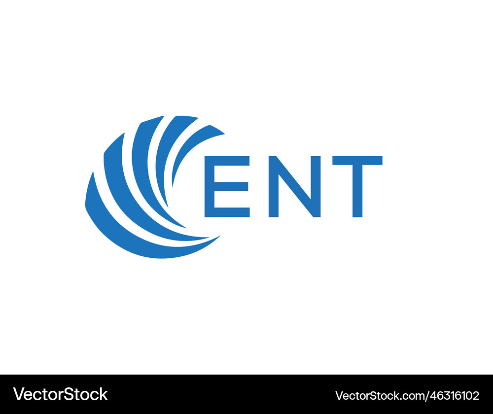 Ent letter logo design on white background ent Vector Image