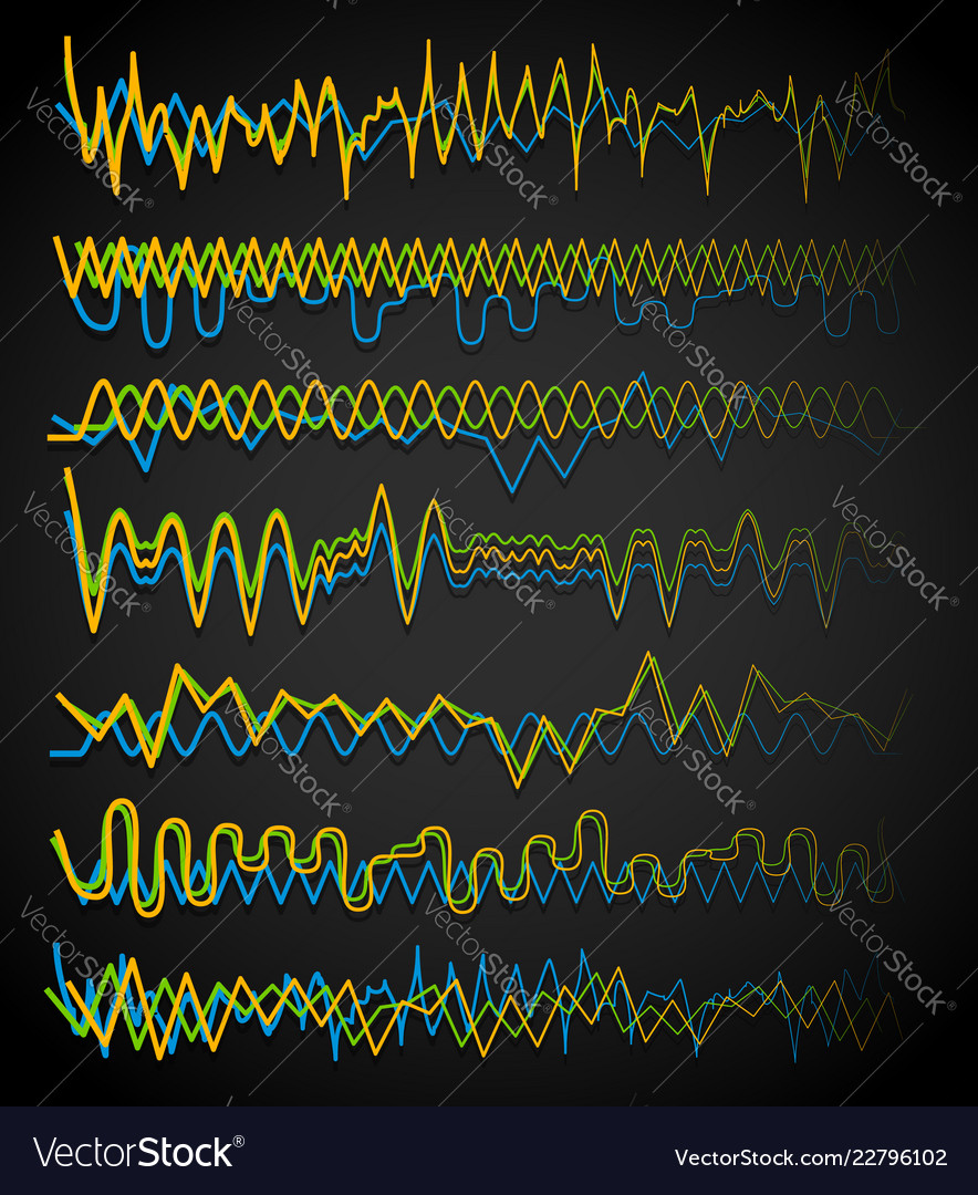 Equalizer eq lines wavy zigzag lines frequency Vector Image