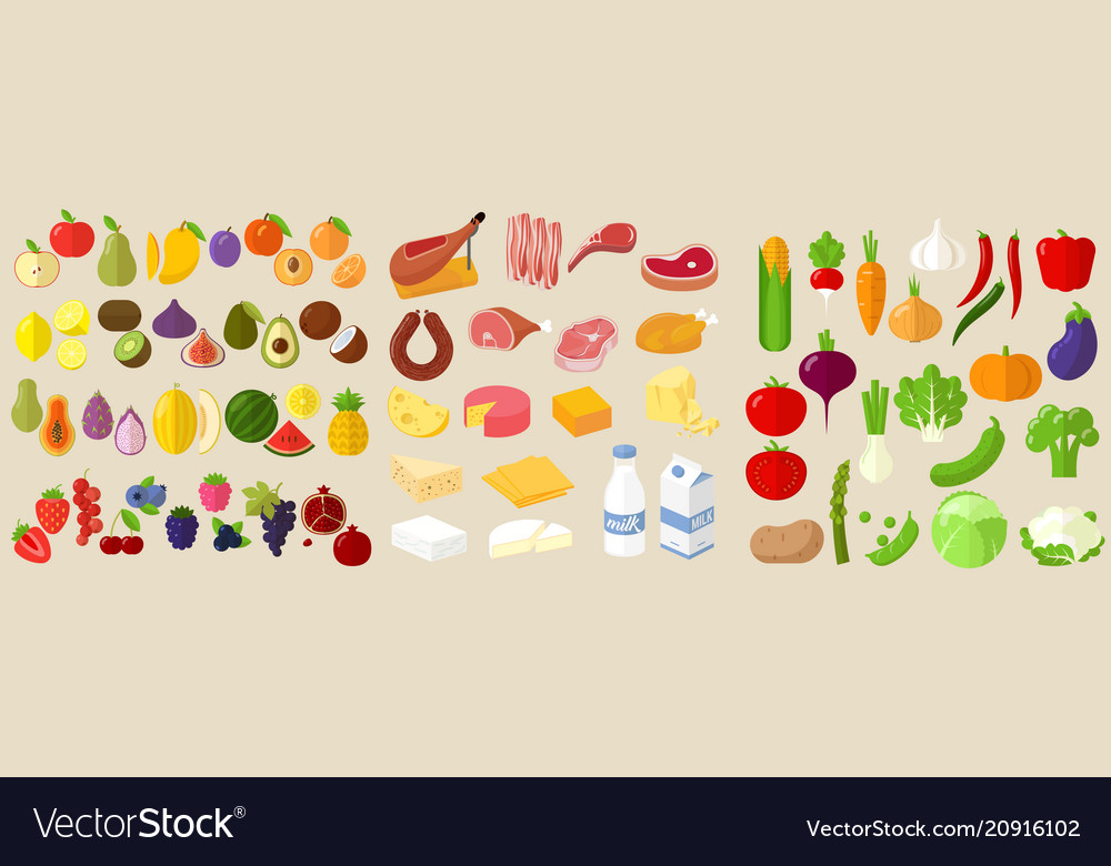 Flat design icon set Royalty Free Vector Image