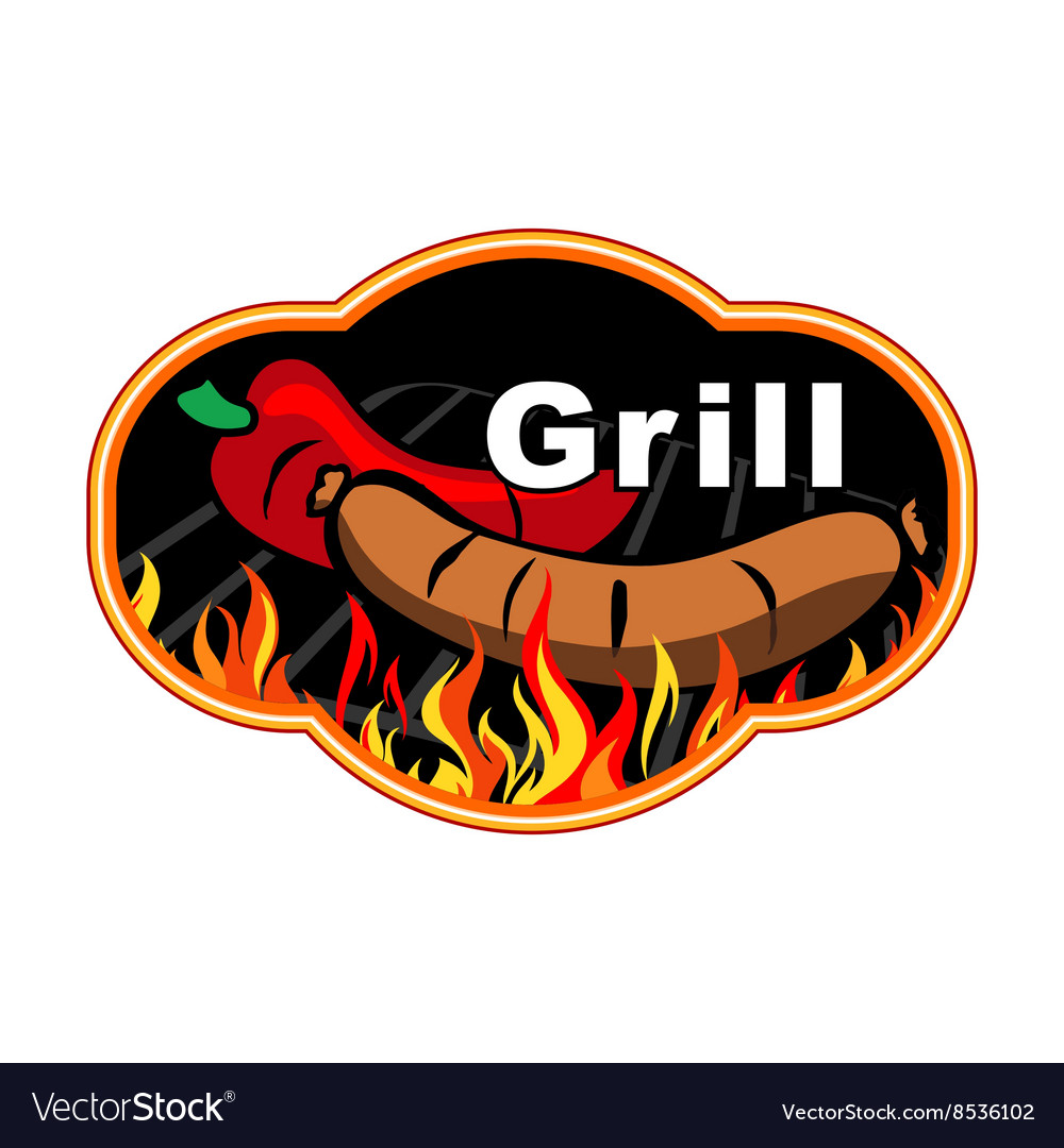 Grill label design Royalty Free Vector Image - VectorStock