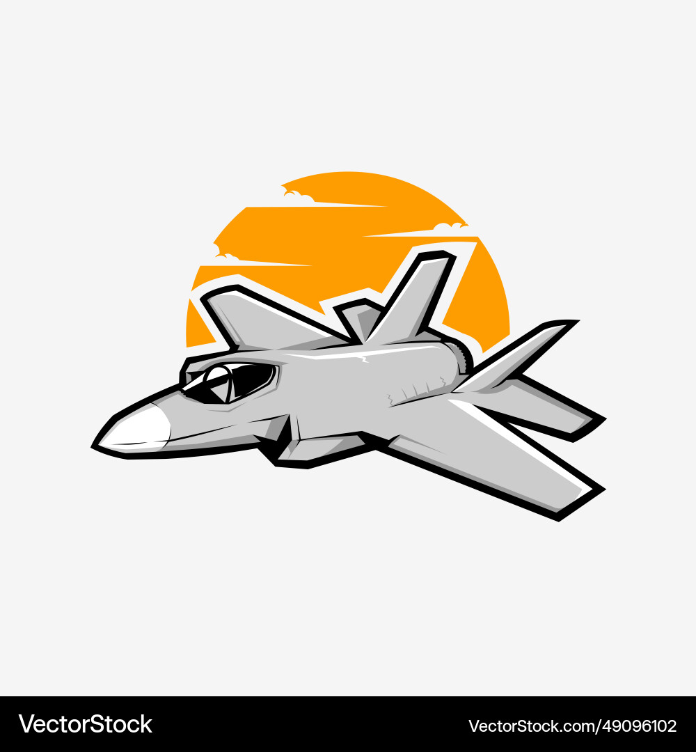 Military fighter jet isolated Royalty Free Vector Image