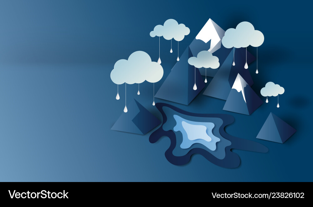Mountain view scene with rainy season Royalty Free Vector