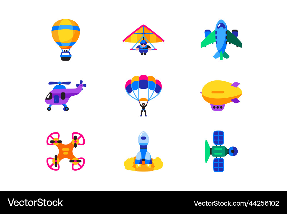Set of air transport Royalty Free Vector Image