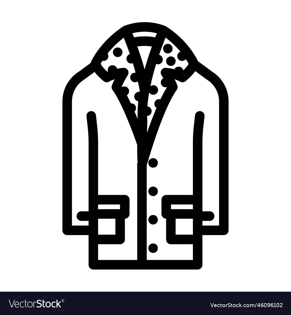 Shearling Outerwear Male Line Icon Royalty Free Vector Image