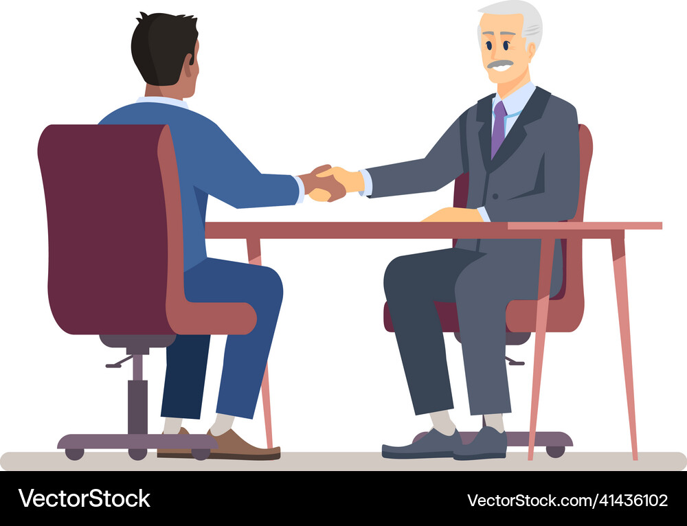 Successful negotiation semi flat rgb color Vector Image