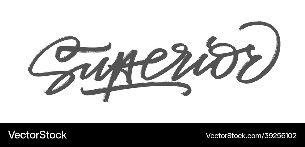 Superior handwritten words with a brush Royalty Free Vector