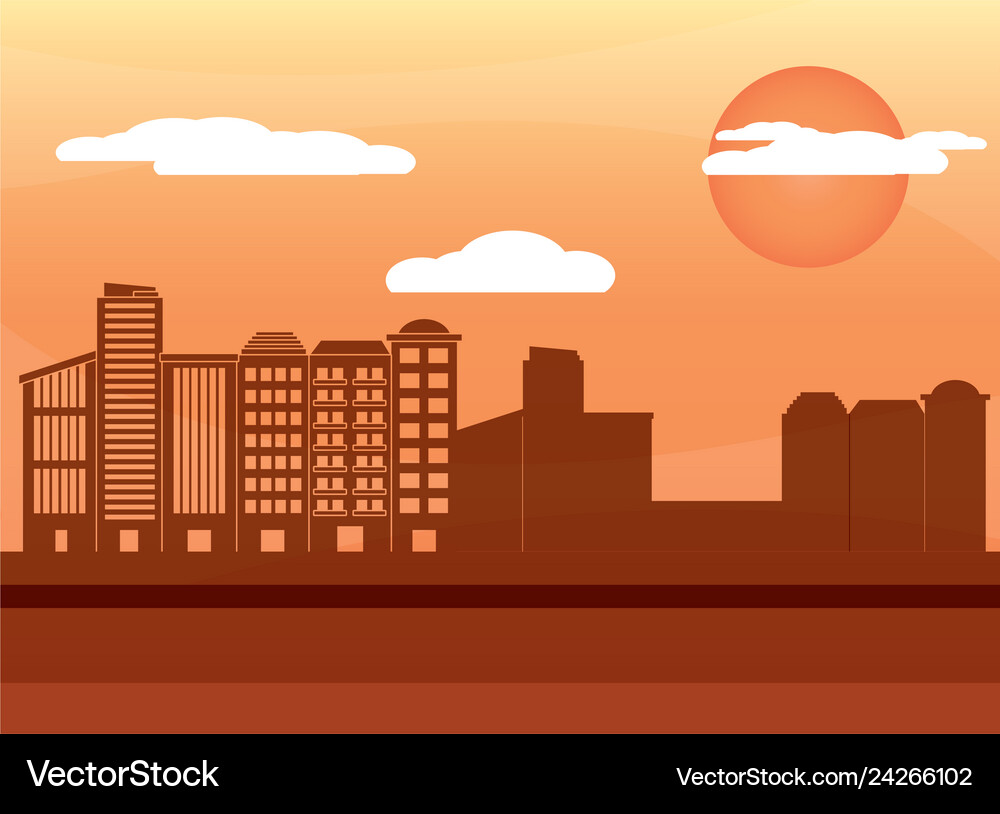 Urban buildings cartoon Royalty Free Vector Image