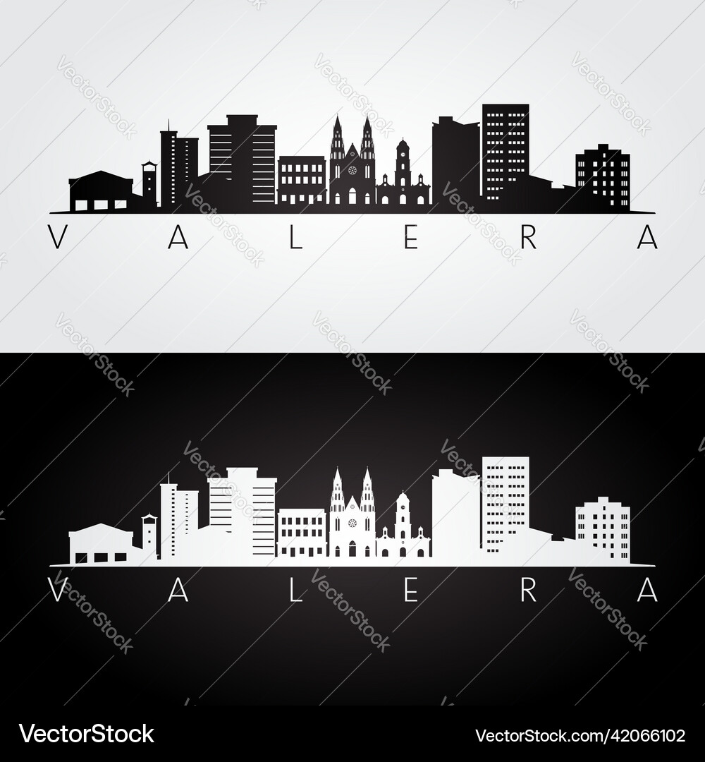Valera venezuela skyline and landmarks Royalty Free Vector