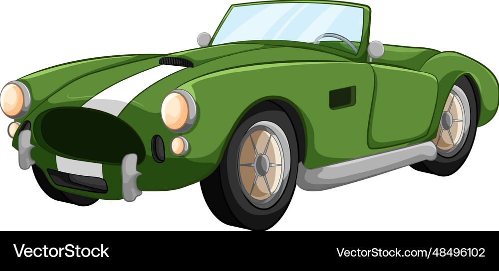 Vintage green convertible car Royalty Free Vector Image