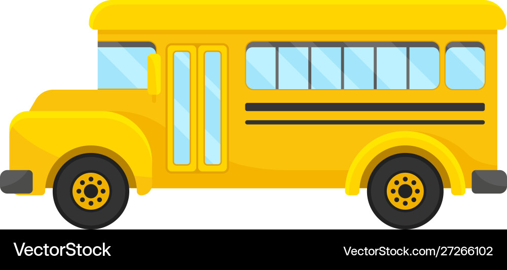 Yellow school bus of left side Royalty Free Vector Image