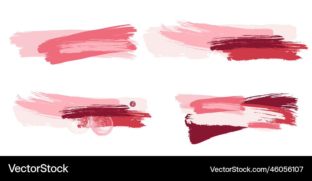 Brush stroke composition elements set Royalty Free Vector