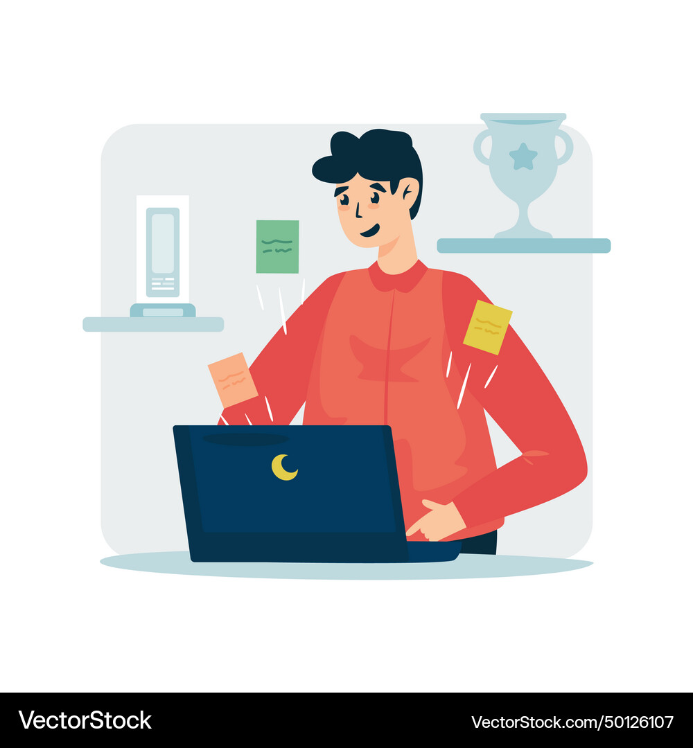 Busy best workers to get rewards appreciation Vector Image