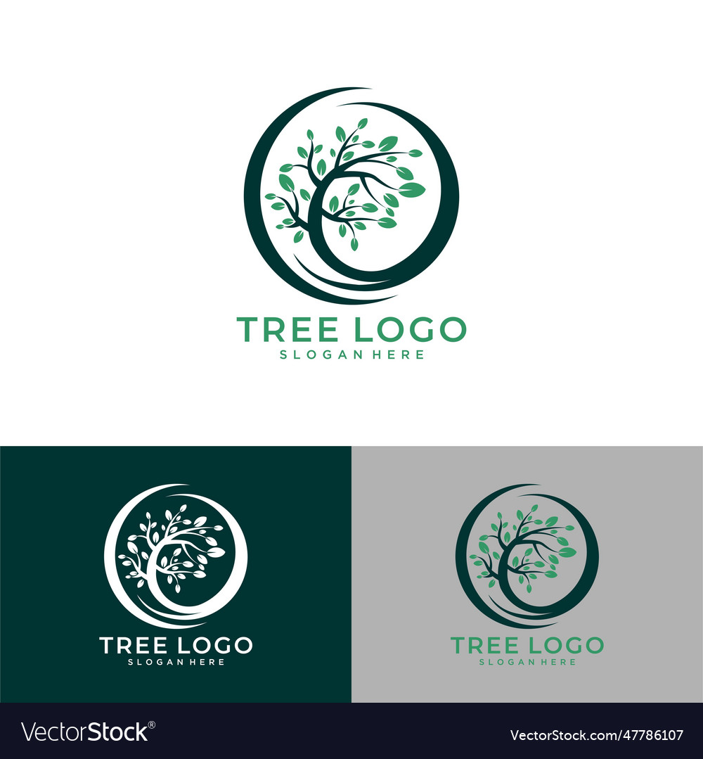 Circular tree logo Royalty Free Vector Image - VectorStock