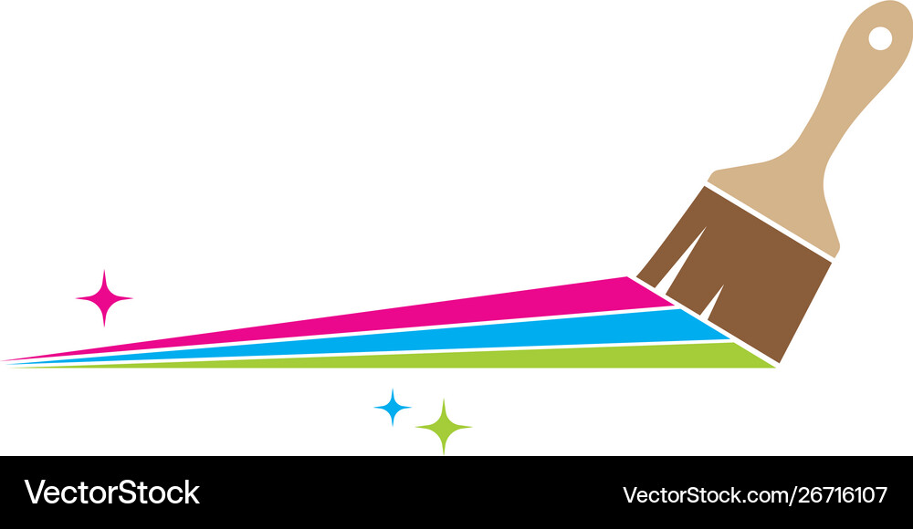 Color paint brush logo icon Royalty Free Vector Image