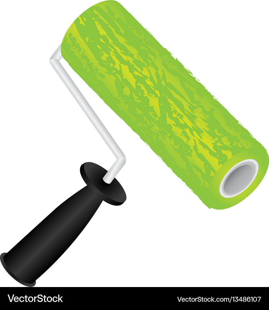 Colorful silhouette of paint roller Royalty Free Vector
