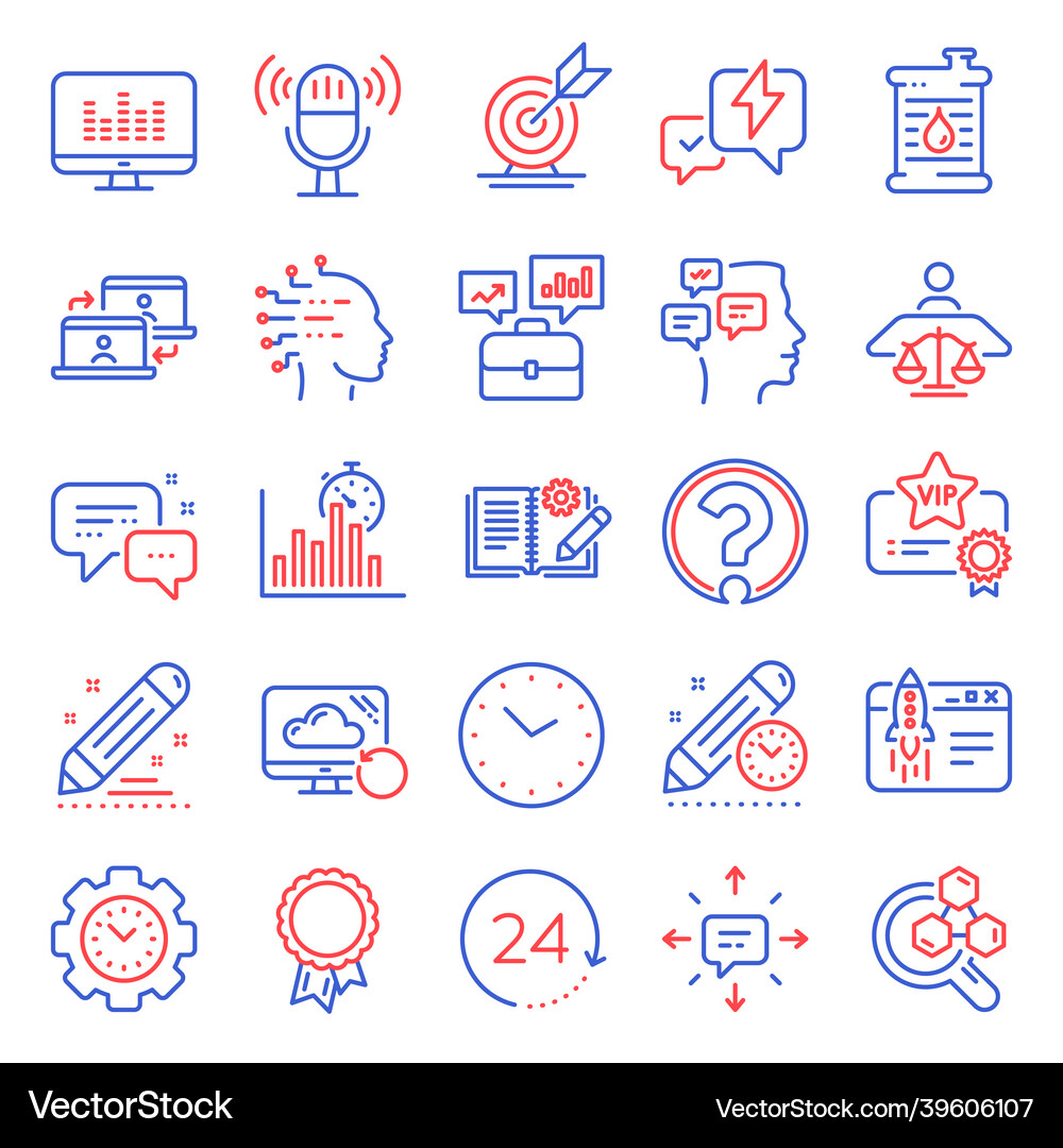 Education icons set included icon as question Vector Image
