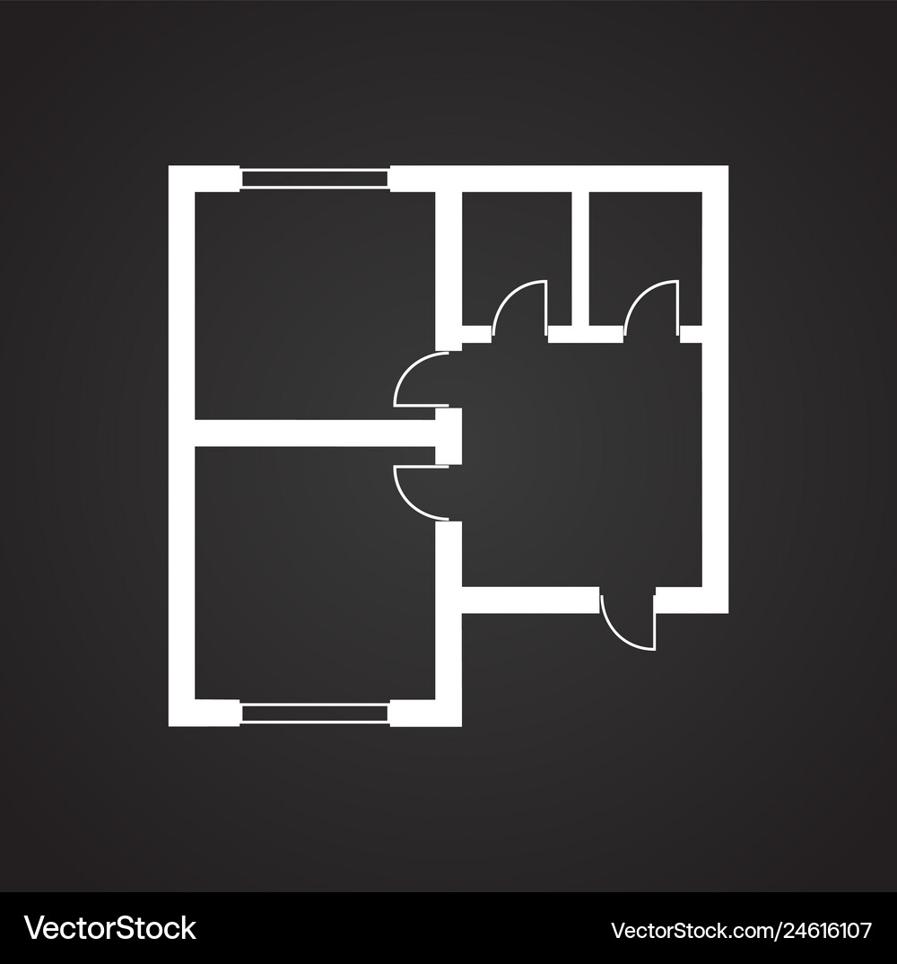 Home blueprint icon on background for graphic Vector Image