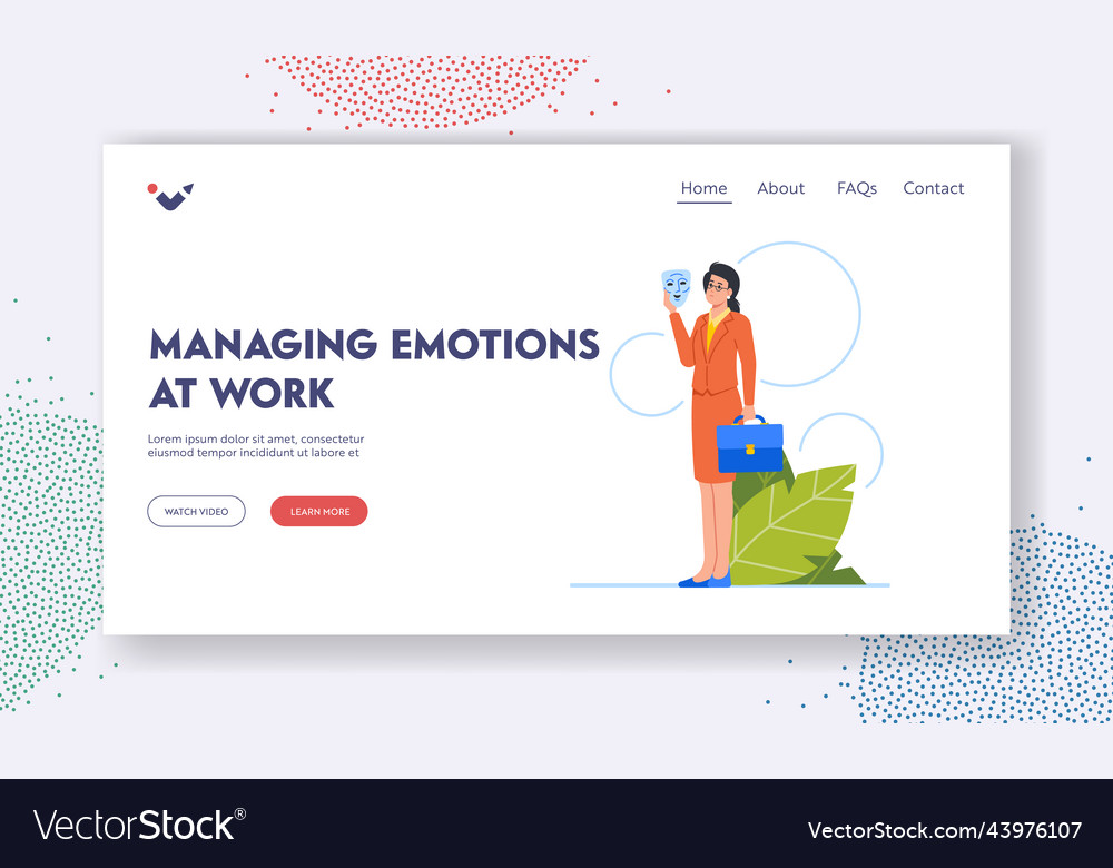 Managing emotions at work landing page template Vector Image