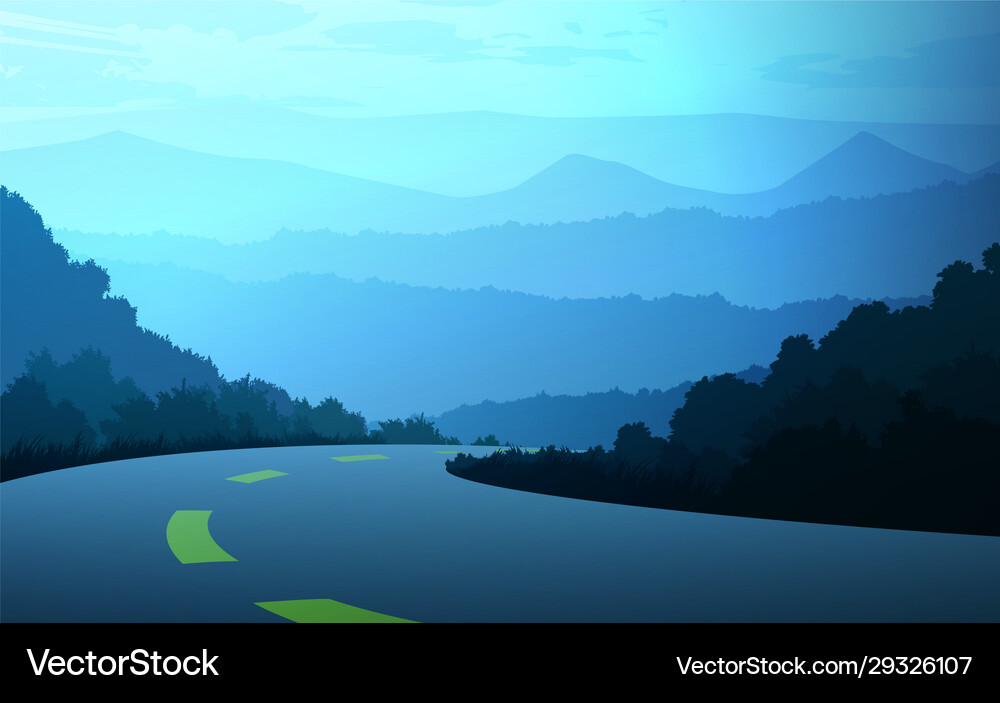 Natural forest trees mountains horizon hills Vector Image