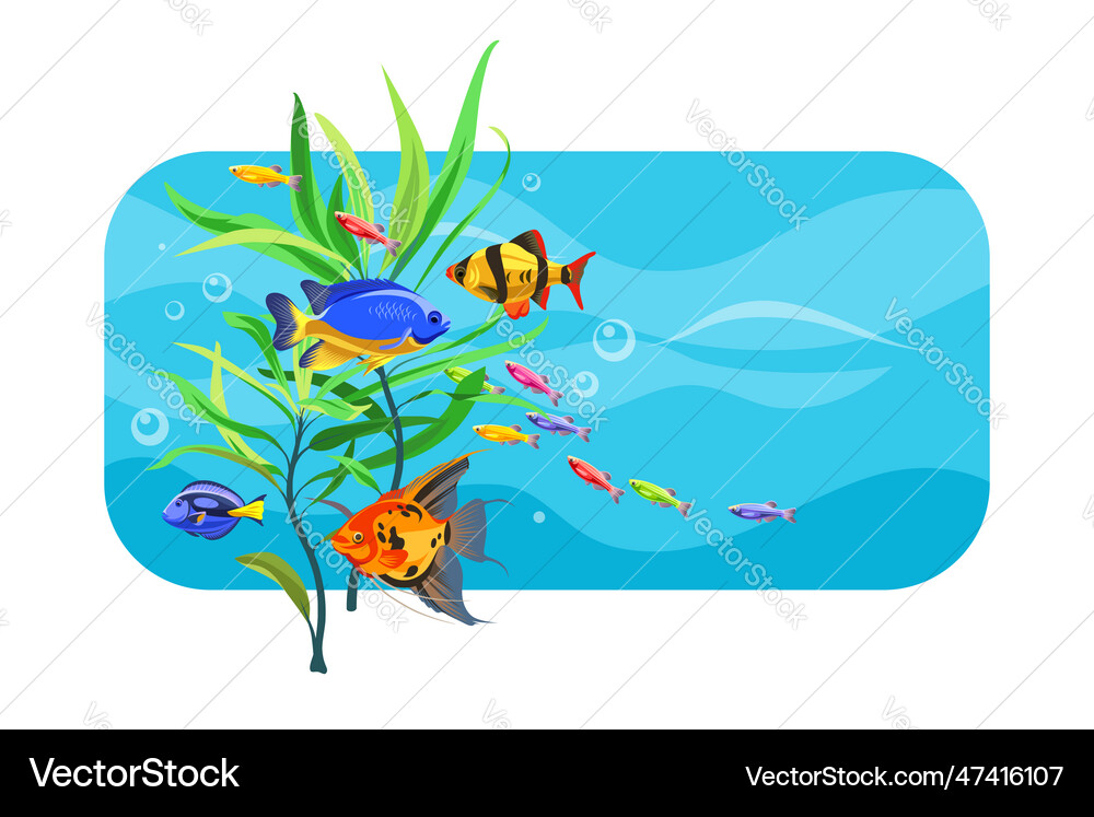 Ocean world exotic seascape with fish Royalty Free Vector