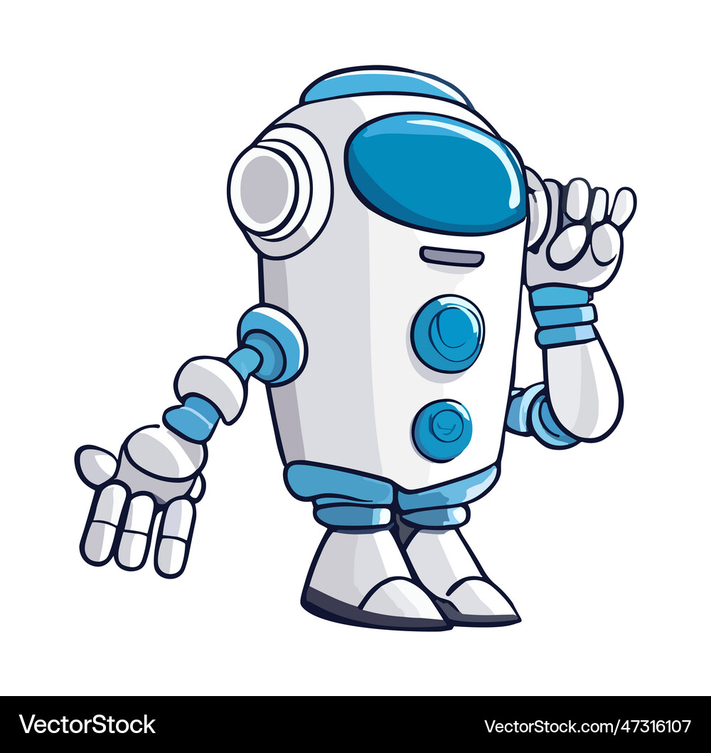 Robot chatbot ai bot character cartoon mascot Vector Image