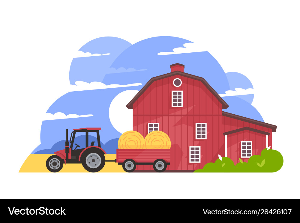 Rural valley farm countryside Royalty Free Vector Image