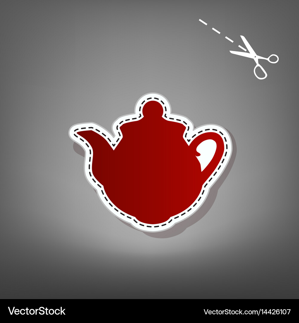 Tea maker sign red icon with for applique Vector Image
