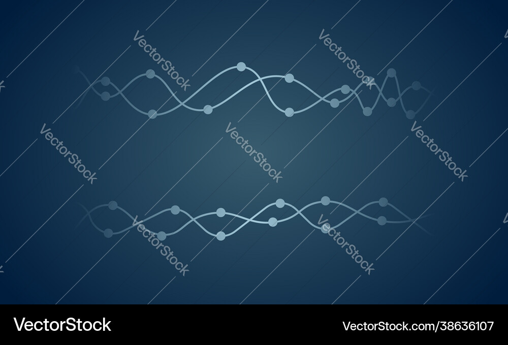 Waves wire dna medical line with dot Royalty Free Vector