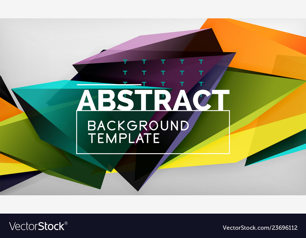 Abstract color triangles geometric background Vector Image