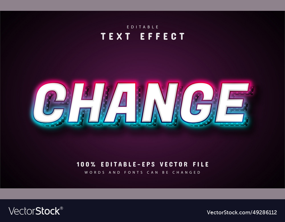 Change text gradient text effect Royalty Free Vector Image