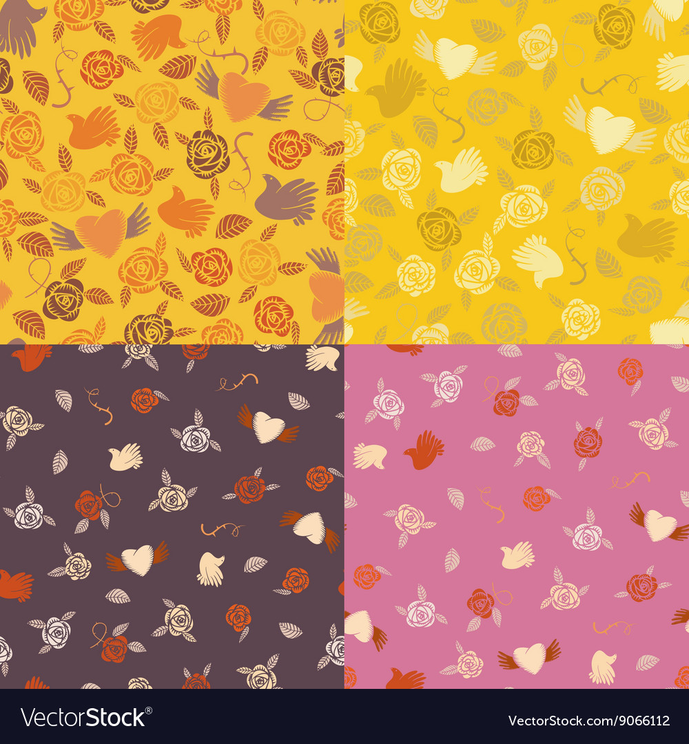 Four seamless patterns Royalty Free Vector Image