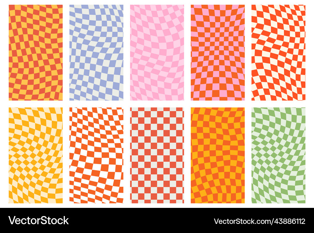Groovy retro pattern background in psychedelic Vector Image