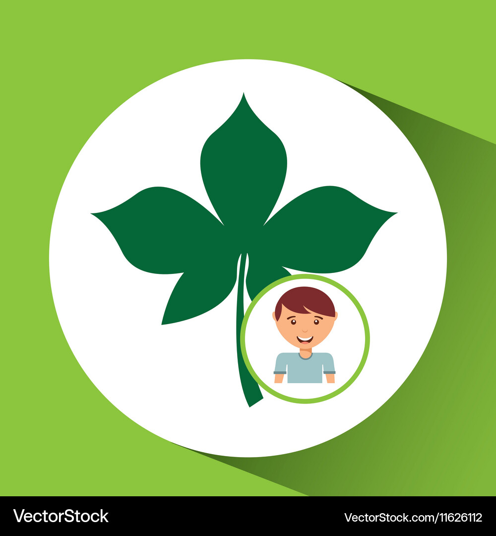 Happy boy environment nature sign Royalty Free Vector Image