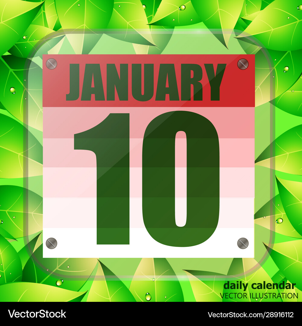 January 10 icon calendar date for planning Vector Image
