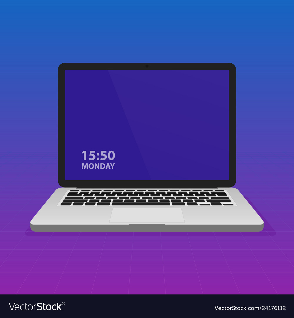 Laptop notebook computer on modern gradient Vector Image