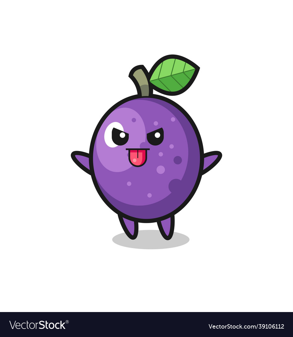 Naughty Passion Fruit Character In Mocking Pose Vector Image