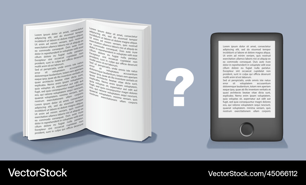 Paper and electronic book to choose Royalty Free Vector