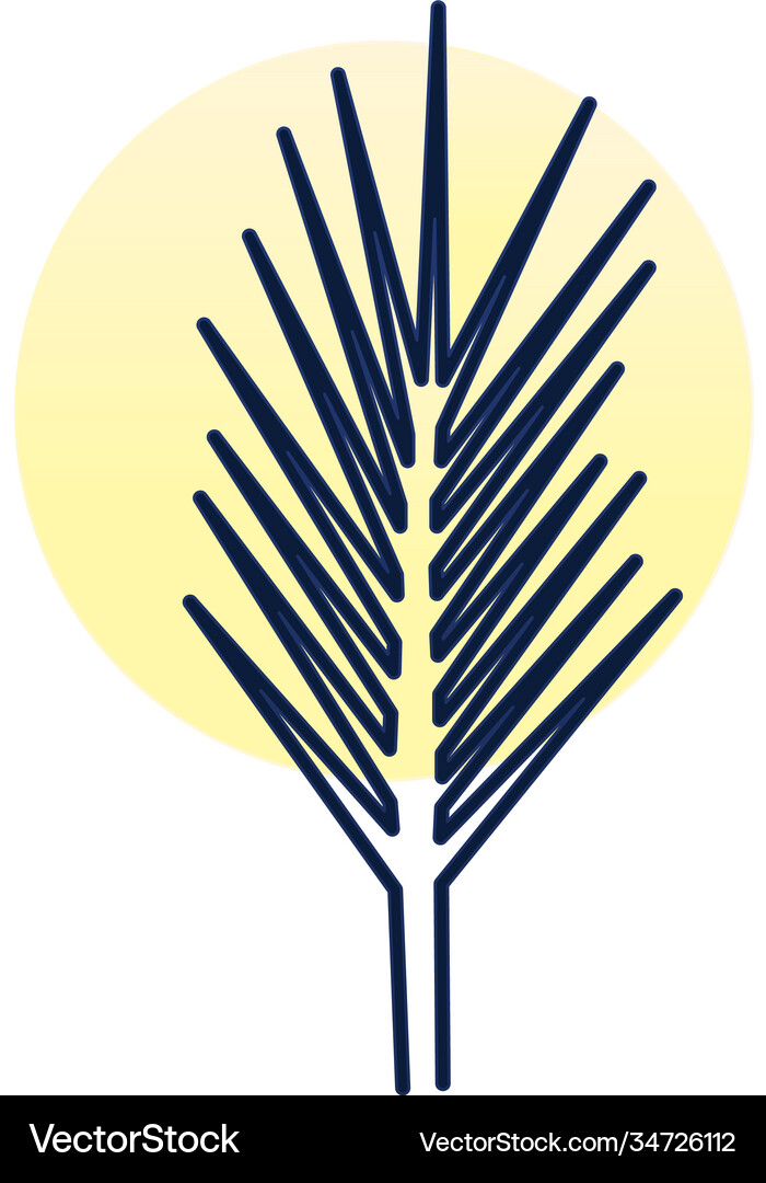 Plant with stem one line style with background Vector Image