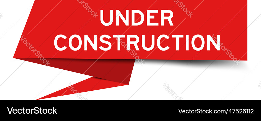 Red color speech banner with word under Royalty Free Vector