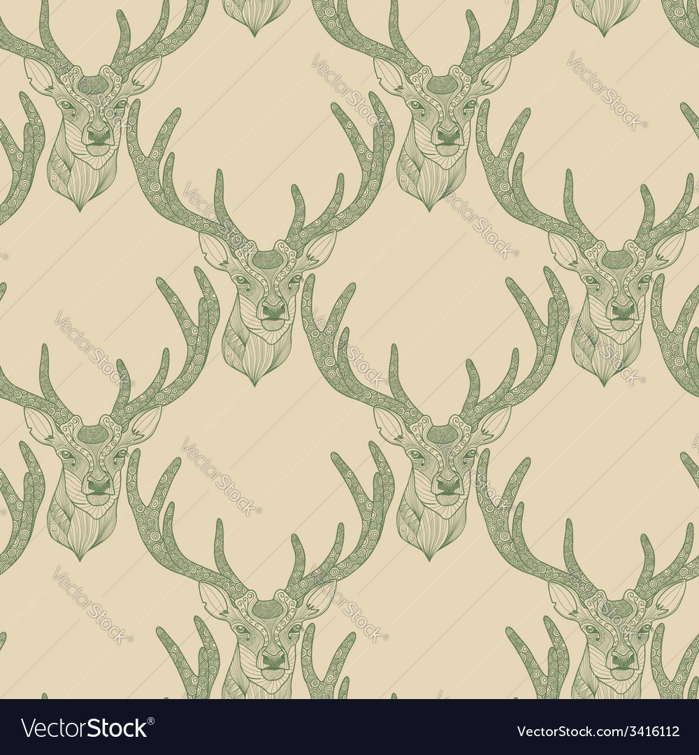 Seamless deer pattern Royalty Free Vector Image