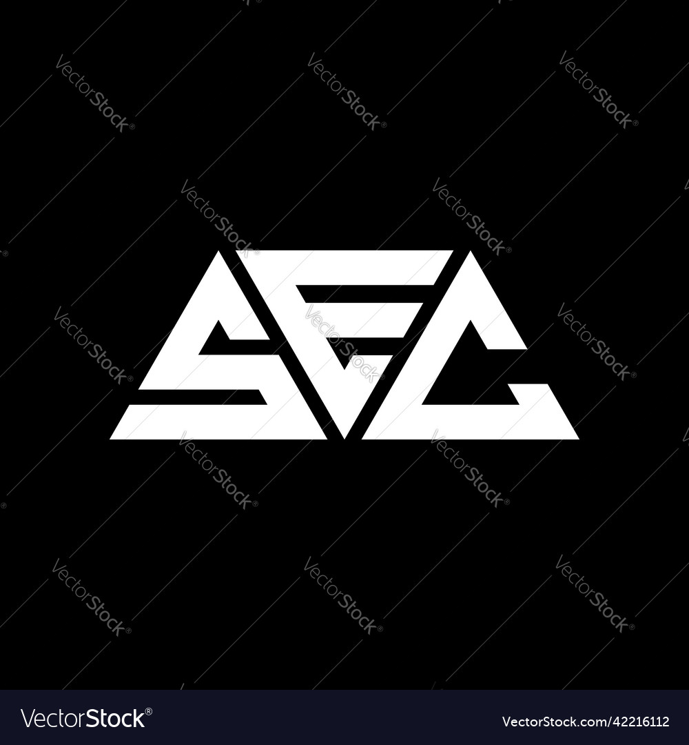 Sec Triangle Letter Logo Design With Triangle Vector Image