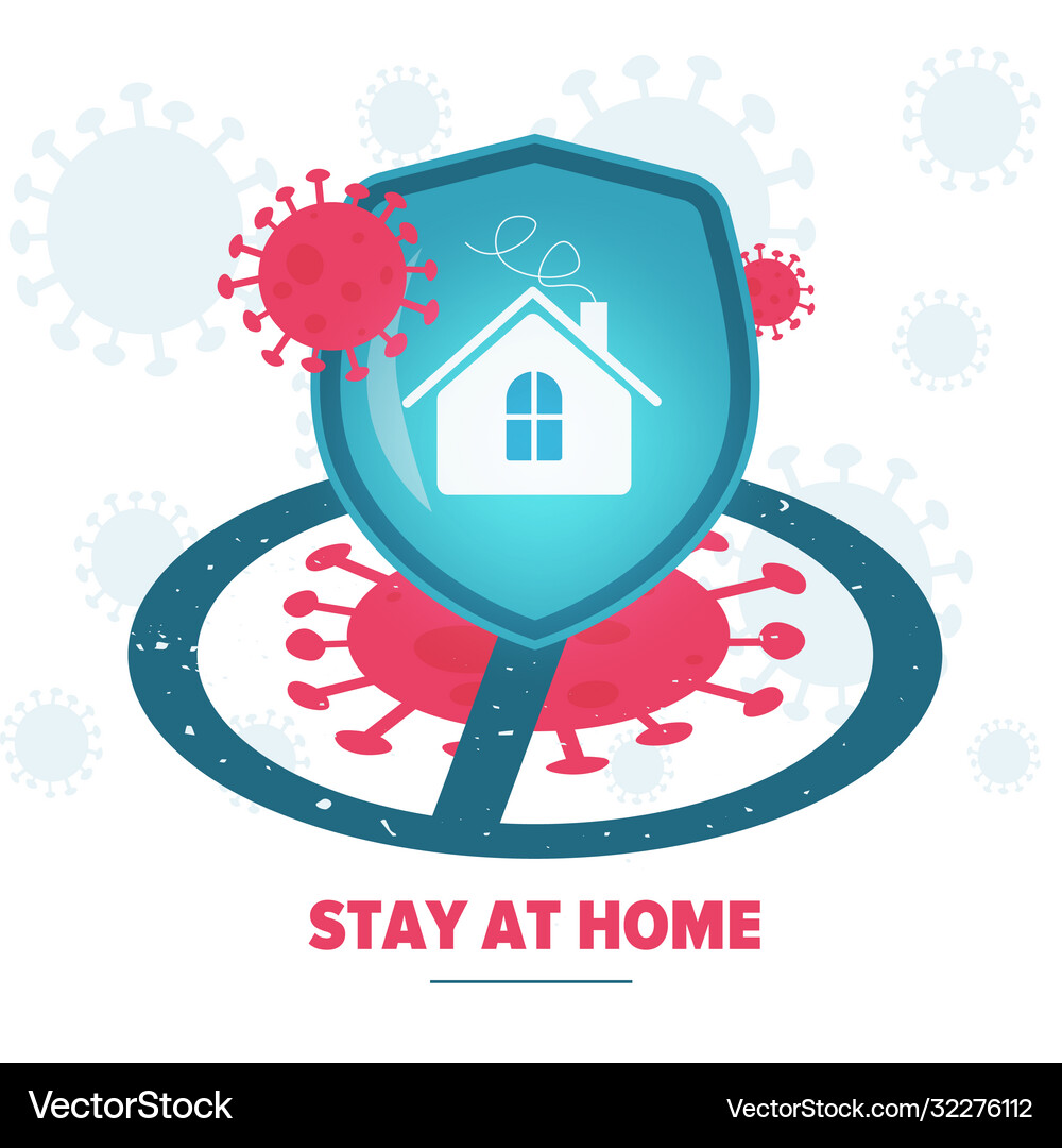 Template stay home concept poster design isolated Vector Image