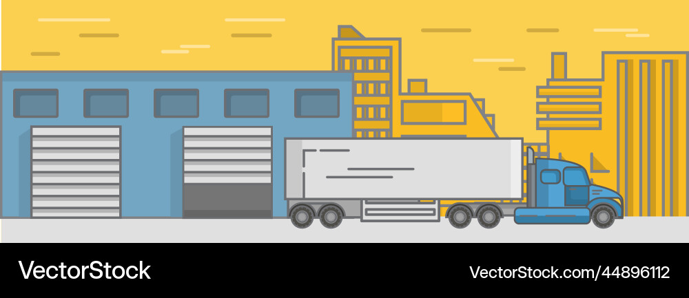 Warehouse industry cargo truck service flat Vector Image