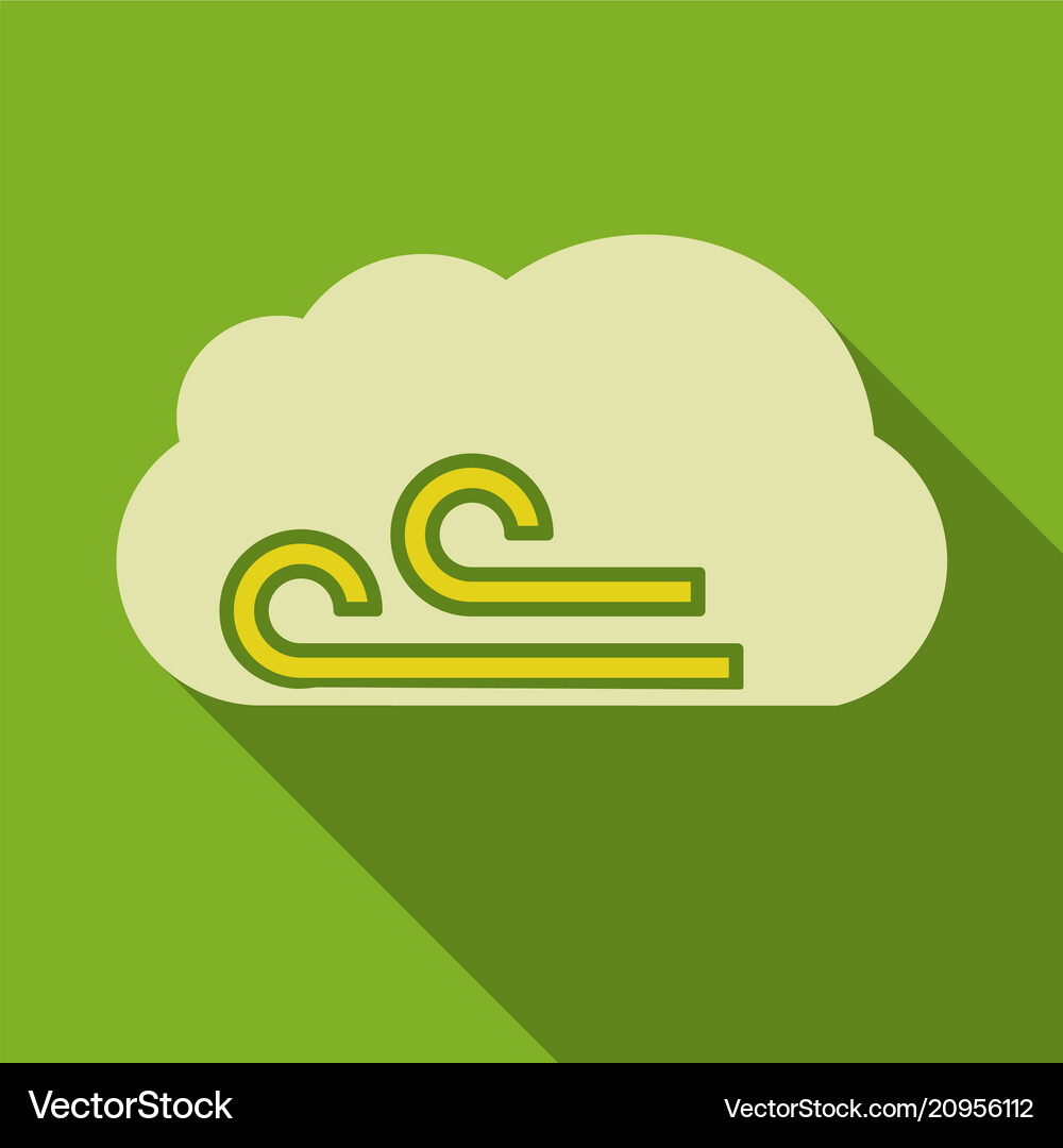 Wind icon in flat style isolated on color Vector Image