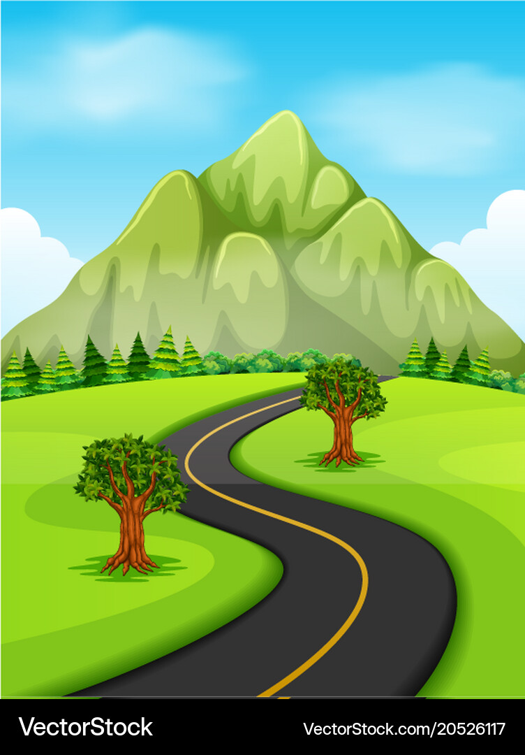 A road going to mountain Royalty Free Vector Image
