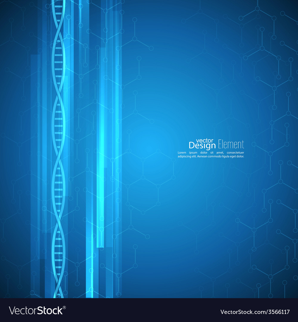 Abstract Background With Dna Molecule Structure Vector Image