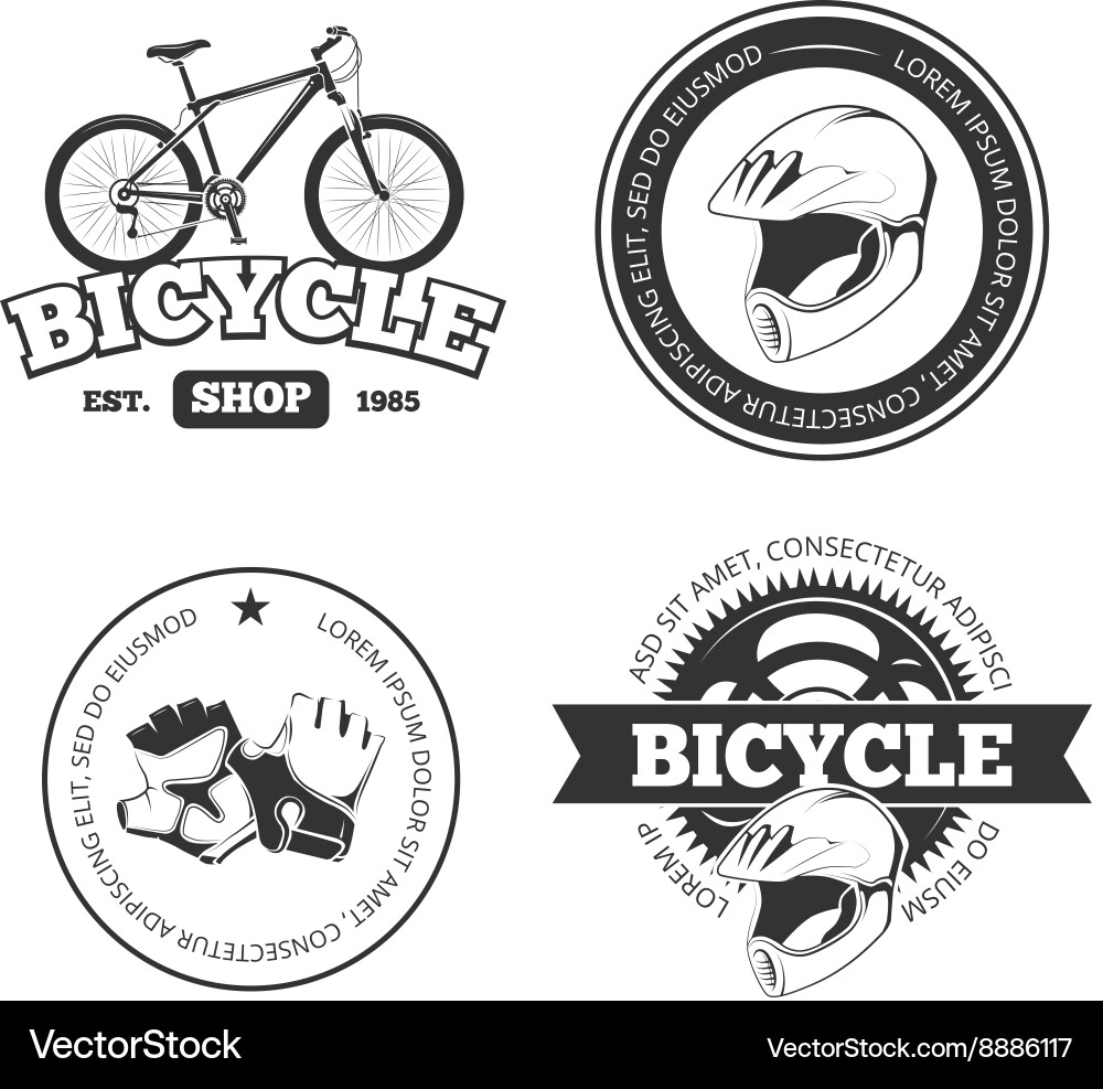 Bicycle bike vintage labels emblems Royalty Free Vector