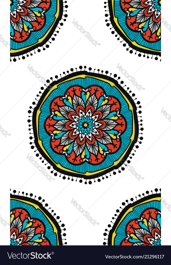 Boho mandala seamless pattern Royalty Free Vector Image