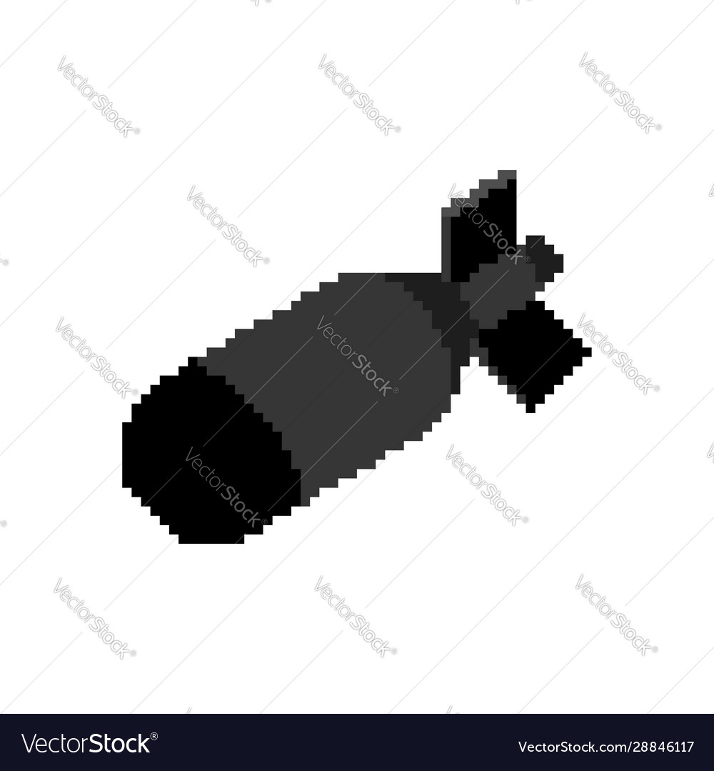 Bomb pixel art torpedo 8 bit bombshell graphics Vector Image